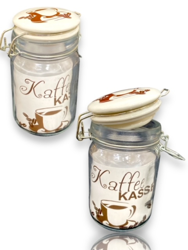 Kaffeekasse aus Glas