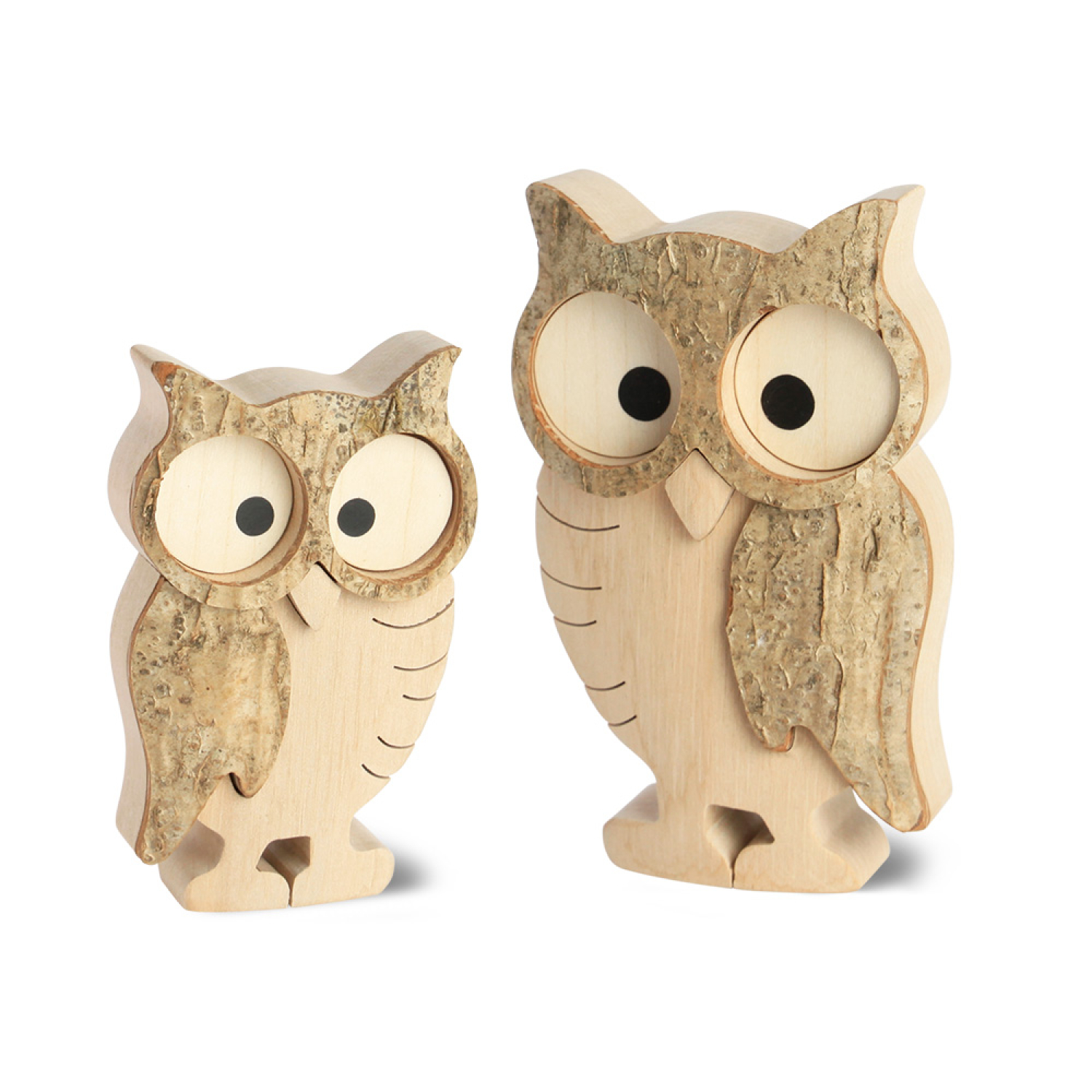 Eulenpärchen aus Ahornholz